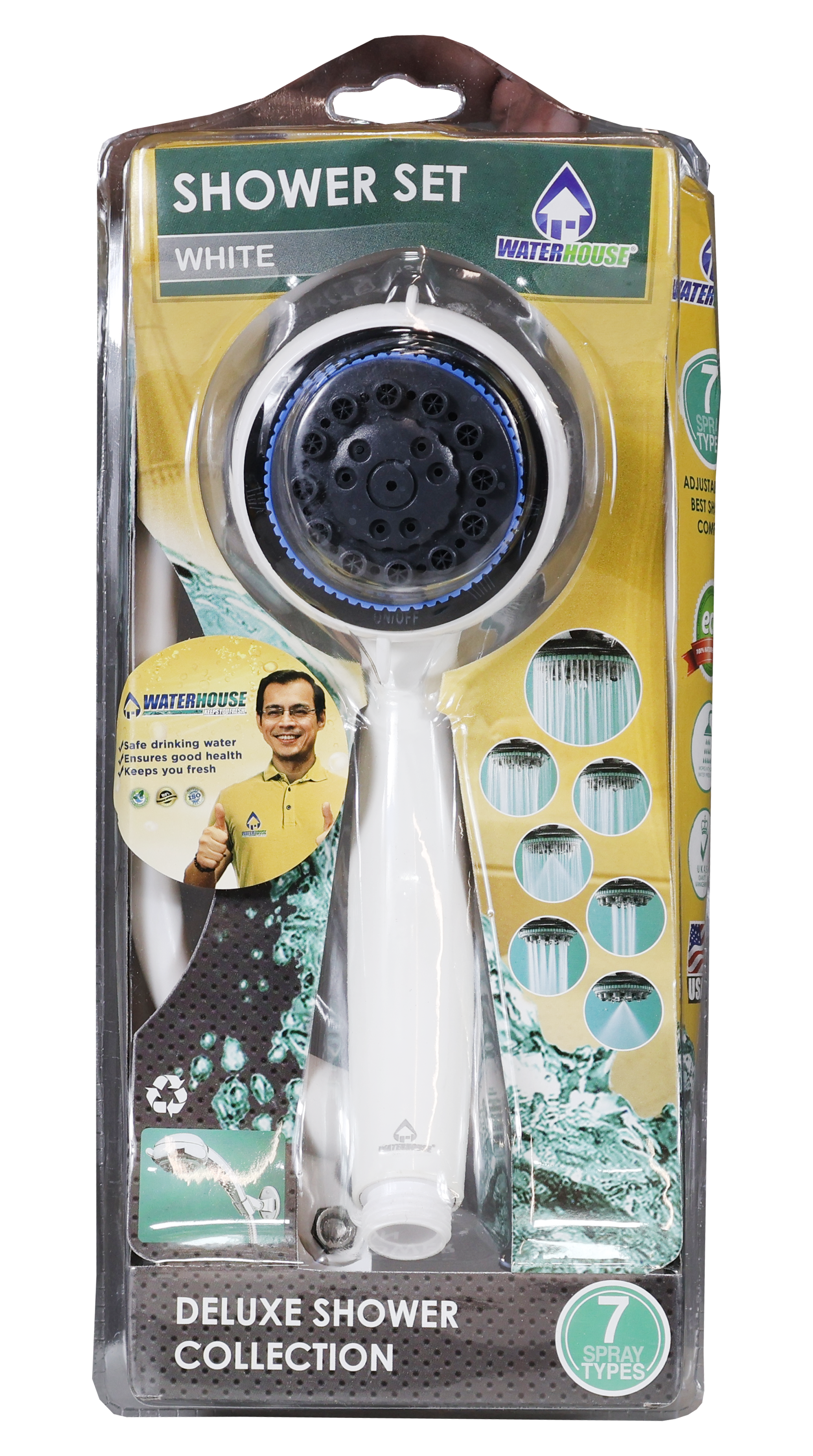 ABS 7 Function Single Shower Head White P39-1 – Powerhouse Tools