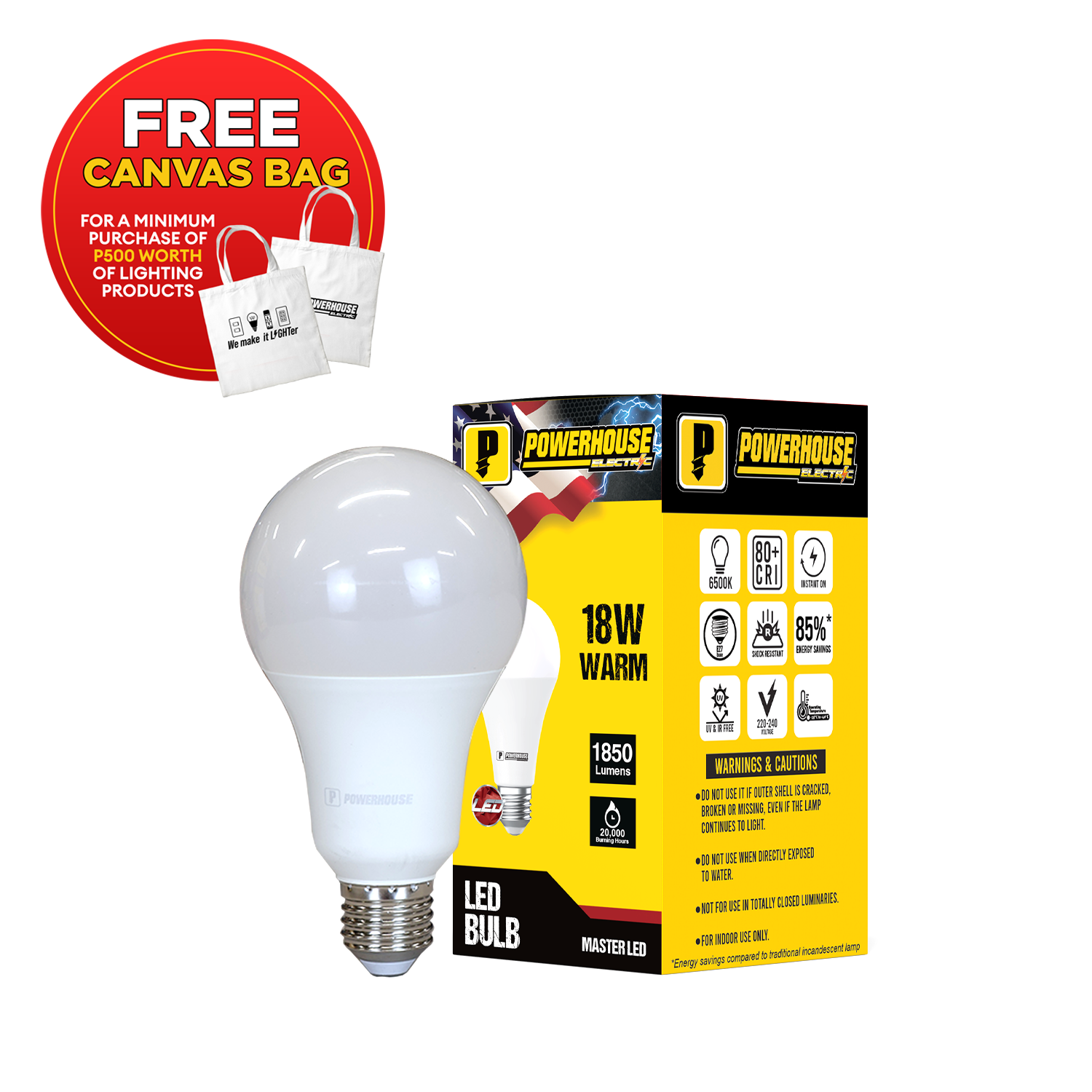 LED Classic Bulb 18W Warm White (PHECBE27-18W-WW) – Powerhouse Tools