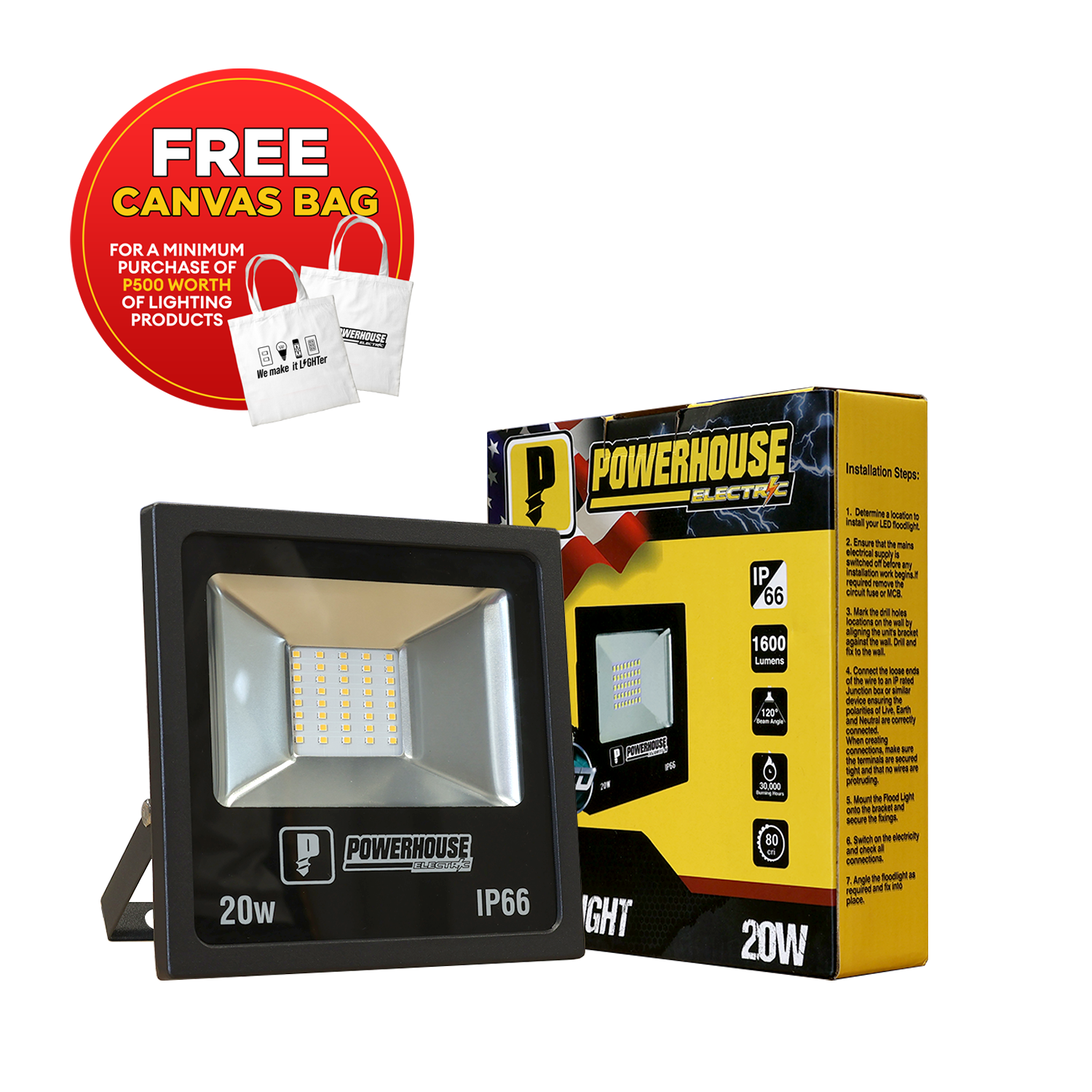 LED Flood Light 20W Warm White – Powerhouse Tools