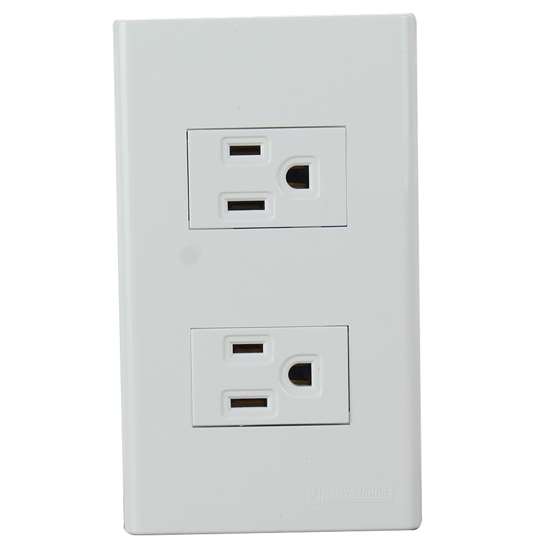 2 Gang Plate w/ Regular Convenience Outlet (Flat Pin w/ Ground ...