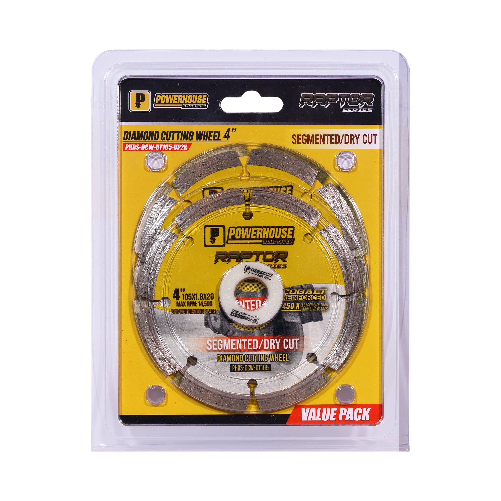 Value Pack Raptor Series Diamond Cutting Wheel Segmented (Dry) Cut 4 ...