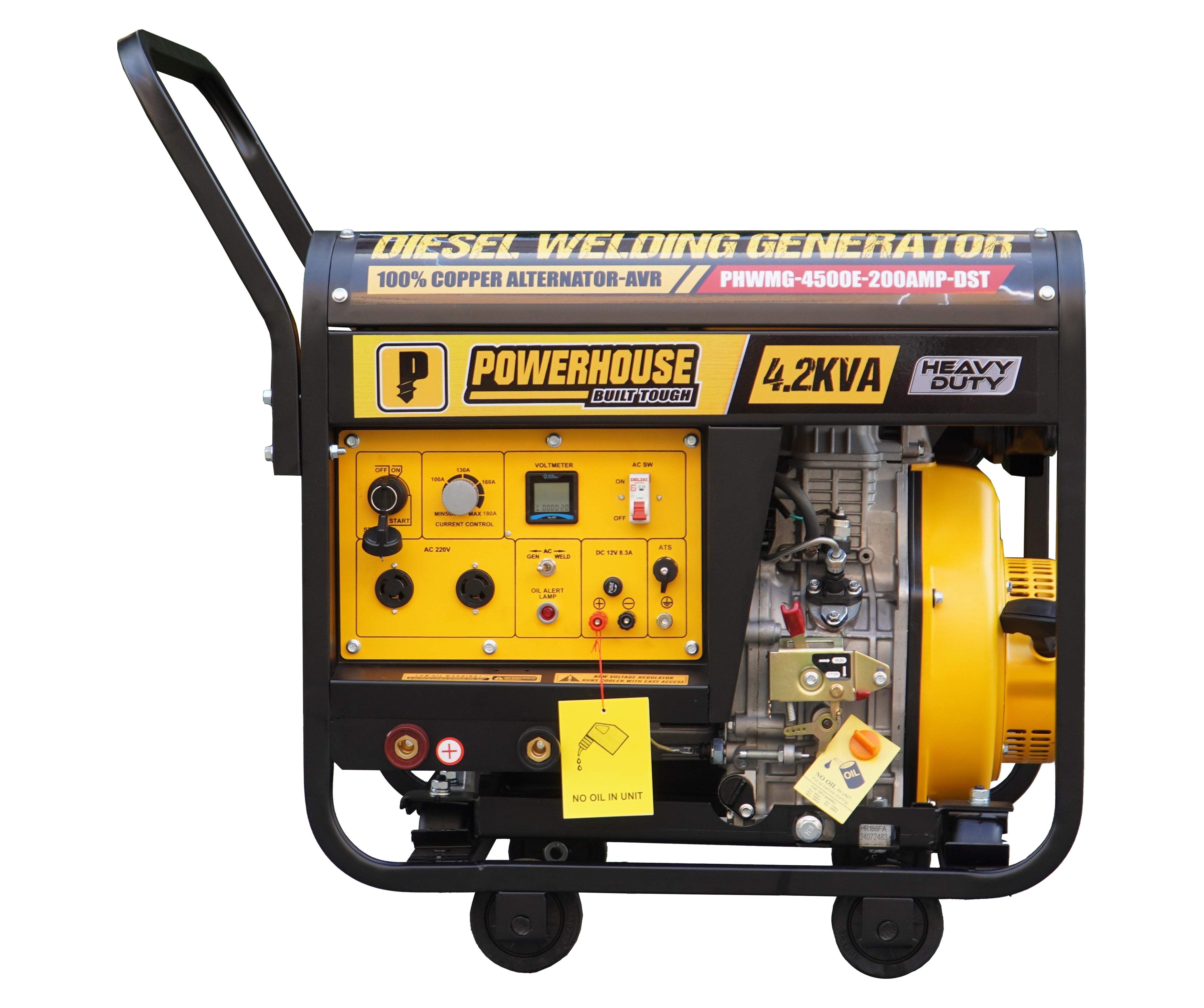 Welding Diesel Generator w/ Battery for Electric Start (PHWG-7500E-300 ...